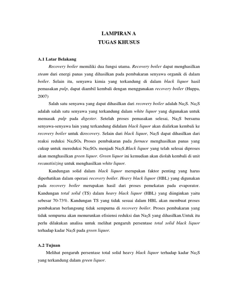 Optimasi Na2S pada Recovery Boiler | PDF