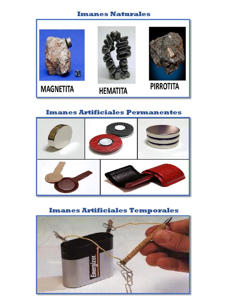 Tipos de Imanes: Naturales y Artificiales | PDF