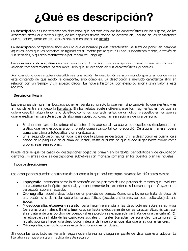 Qué Es Descripción | PDF | Ciencia cognitiva | Conceptos psicologicos