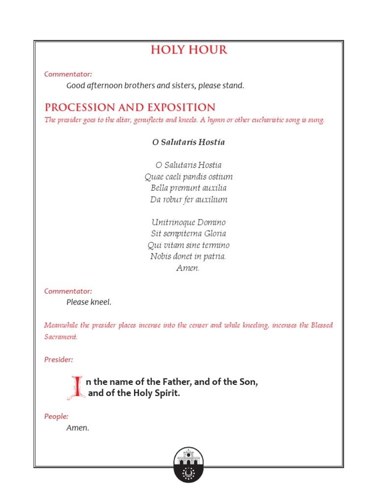 Holy Hour | PDF | Prayer | Eucharist