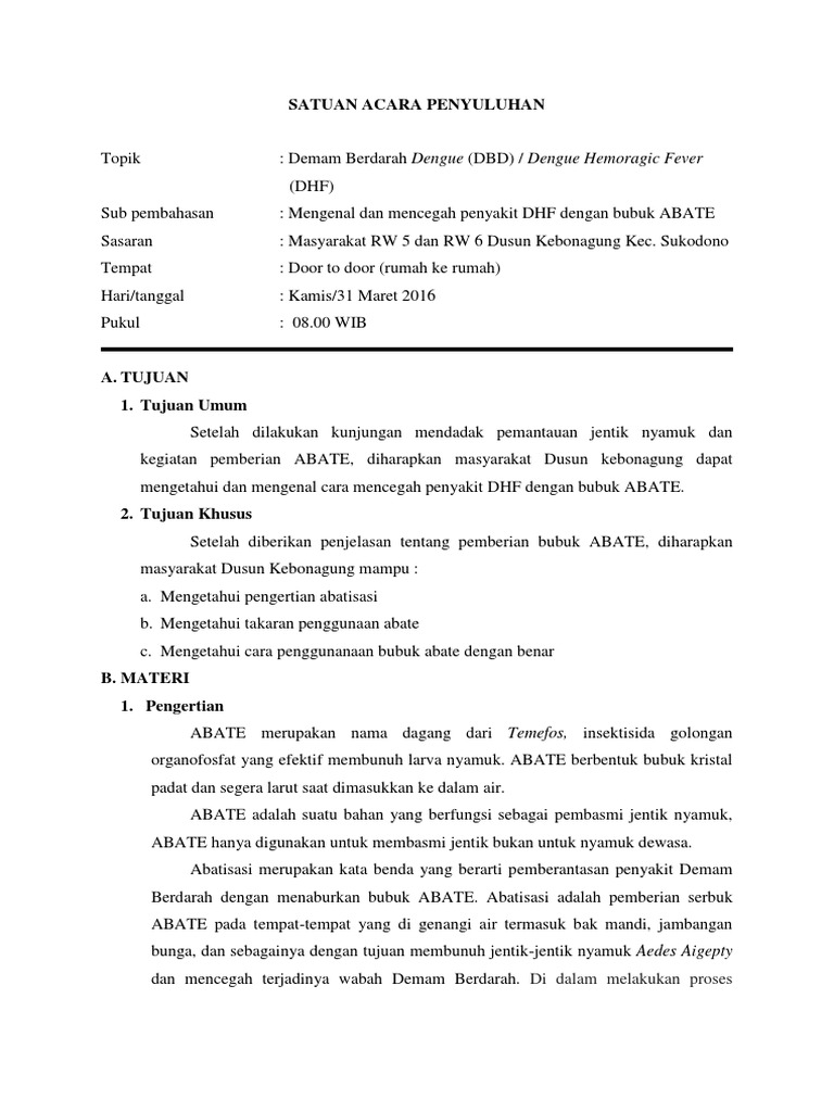 Cara Aman Penggunaan Bubuk ABATE | PDF