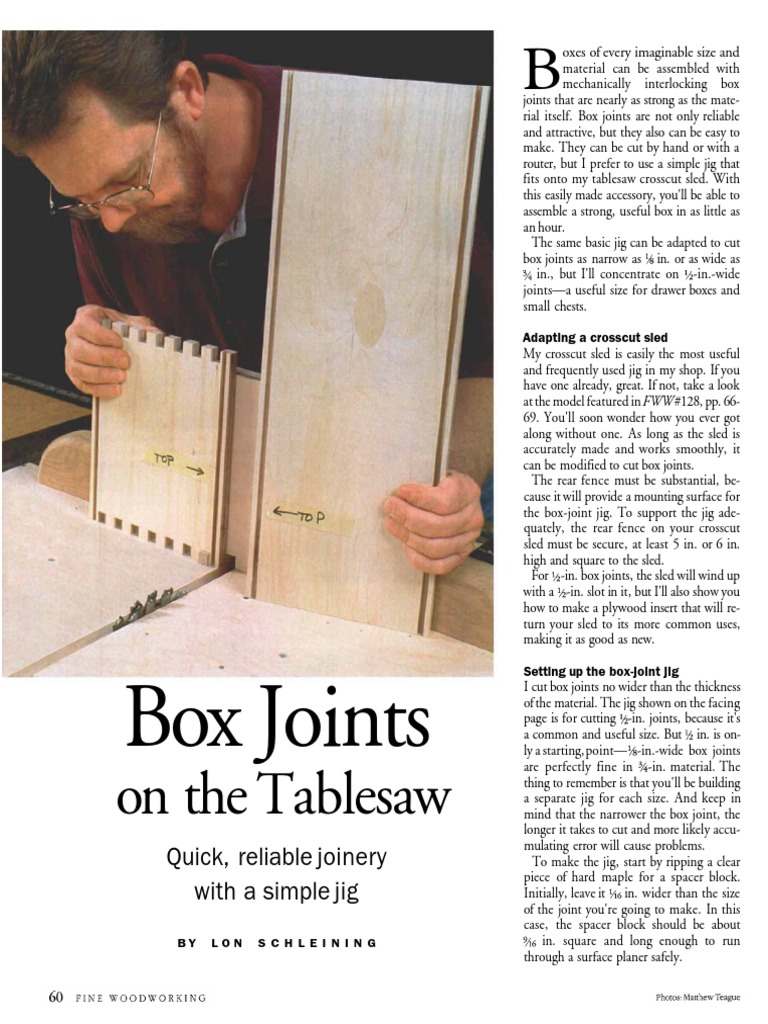 Box Joints On The Table Saws | PDF | Nut (Hardware) | Plywood