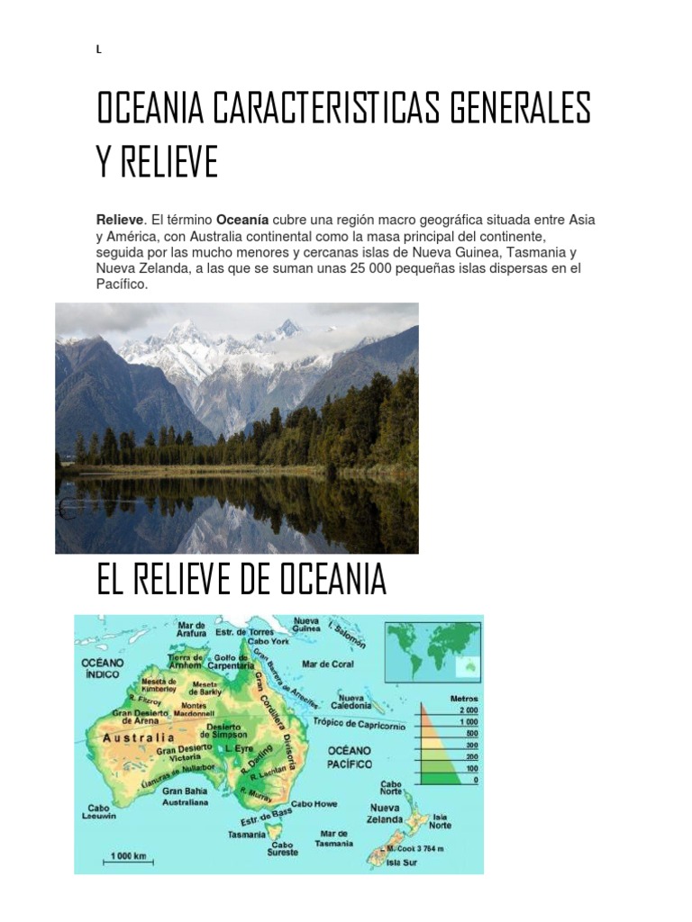 Oceania Caracteristicas Generales y Relieve | Oceanía | Asia