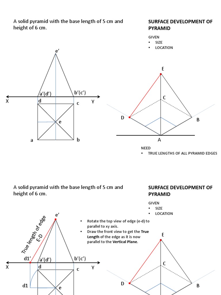 Square Pyramid Development Steps | PDF | Geometry | Space