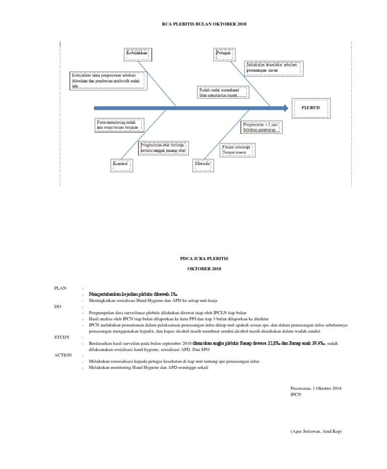 PDCA Plebitis Oktober | PDF | Kesehatan Holistik | Sains & Matematika