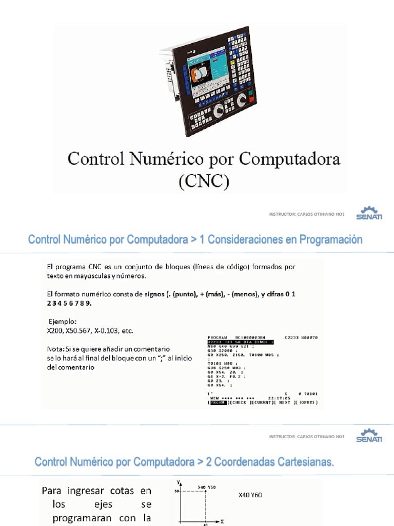 Programacion CNC Coordenadas Absolutas e Incrementales PDF | PDF ...