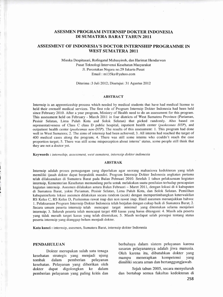 Program Dokter Internship Indonesia Mini Project | PDF