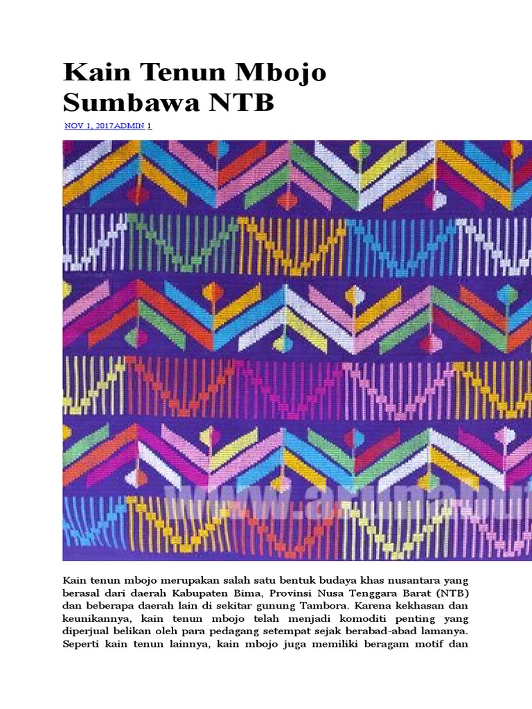 Kain Tenun Mbojo Sumbawa NTB | PDF