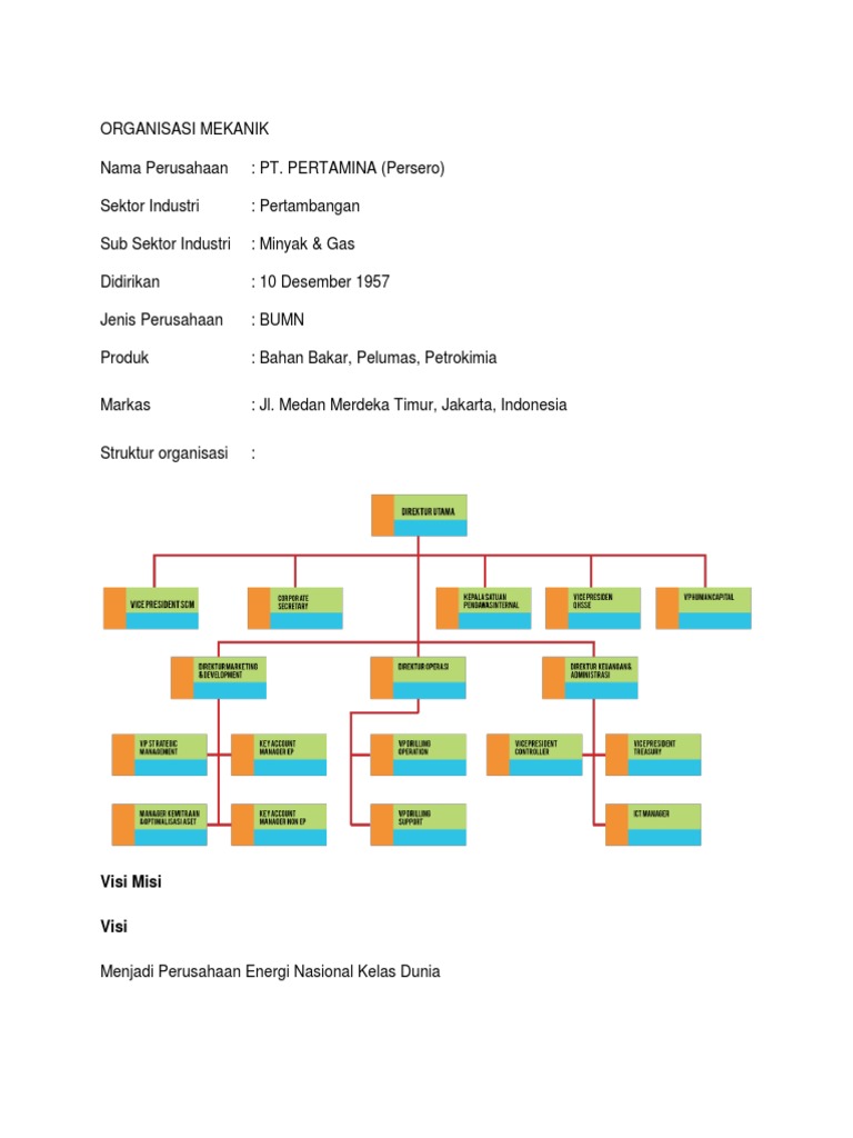 Struktur Organisasi Pertamina | PDF
