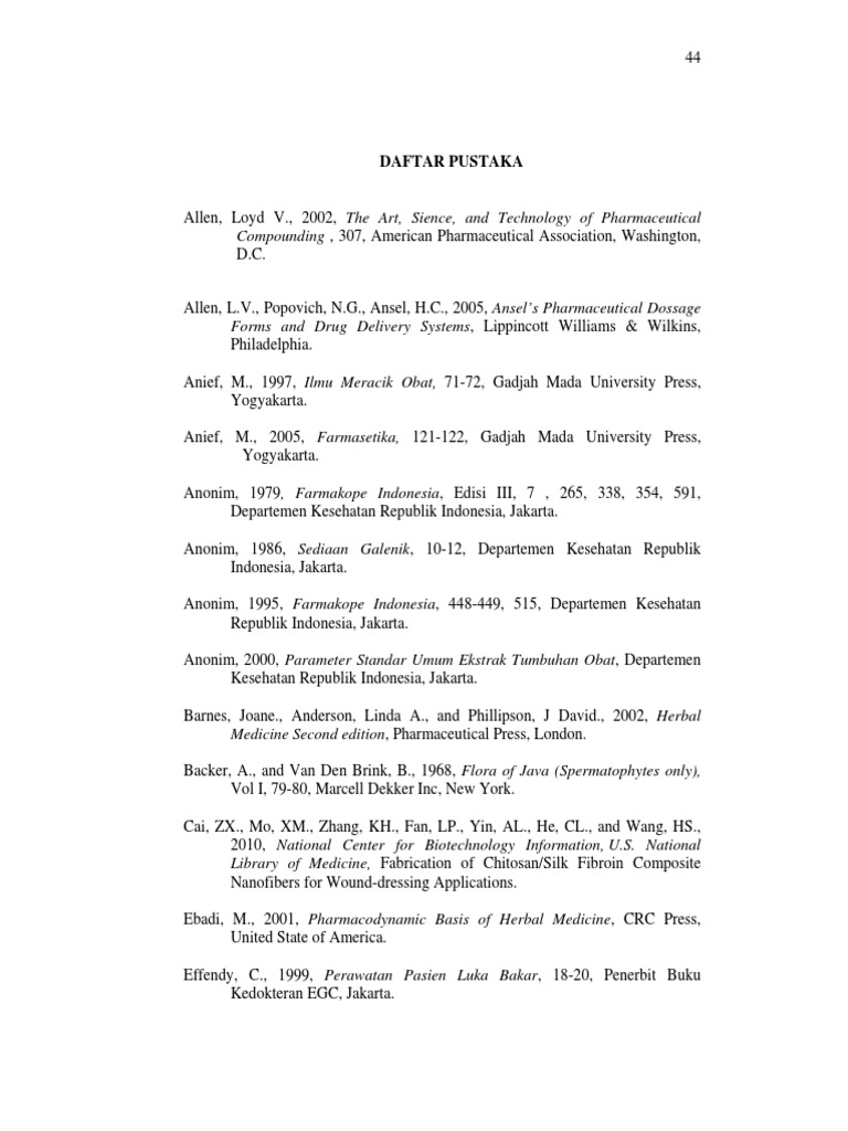 Dapus Skripsi | PDF | Pharmaceutical Sciences | Medicine