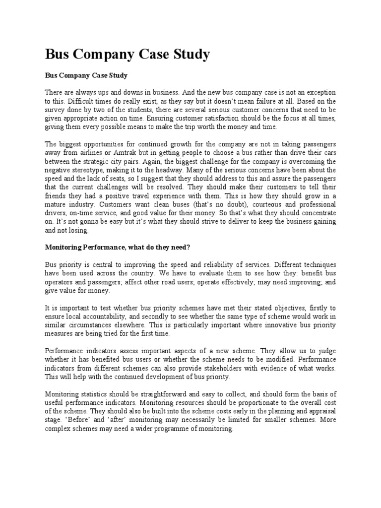 Bus Company Case Study | Download Free PDF | Bus | Opinion Poll