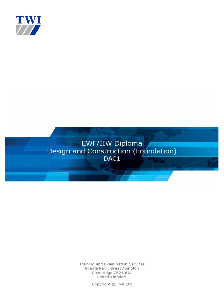 IIW Diploma - DAC1 Course Notes PDF | PDF | Welding | Construction