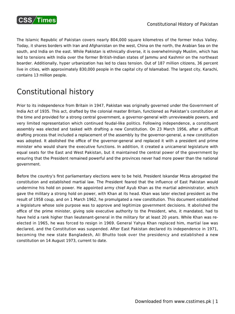 Constitutional History of Pakistan | PDF | Pervez Musharraf | Nawaz Sharif
