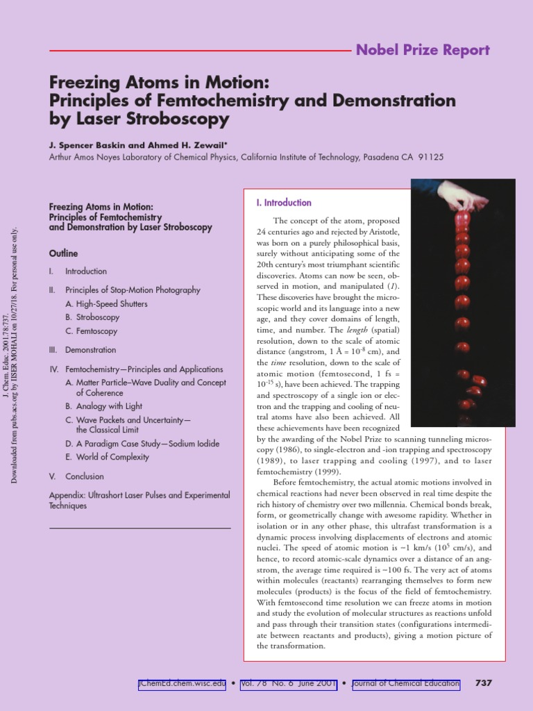Femtochemistry for Educators | PDF | Wave Function | Waves