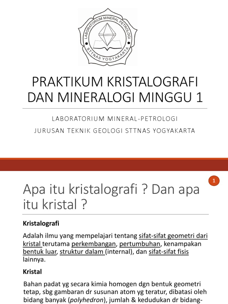 Praktikum Kristalografi Dan Mineralogi Minggu 1 | PDF