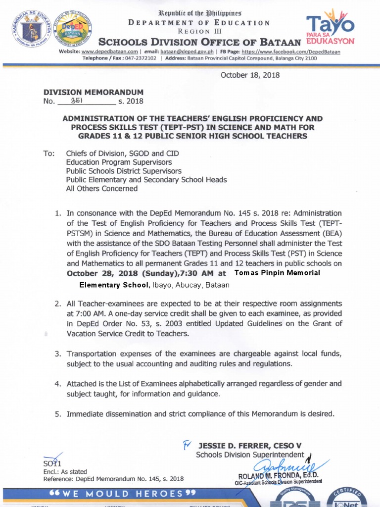 Tomas Pinpin Memorial Elementary School, Ibayo, Abucay, Bataan | PDF