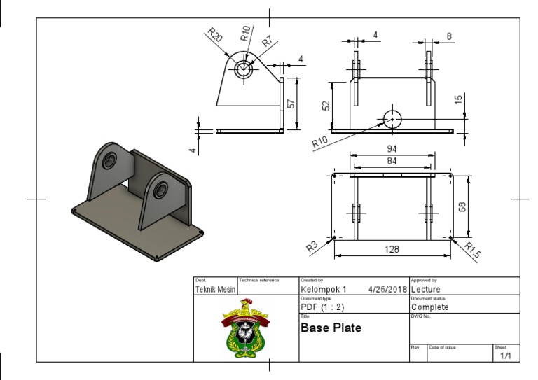 Base Plate: Dept. Technical Reference Created by Approved by | PDF