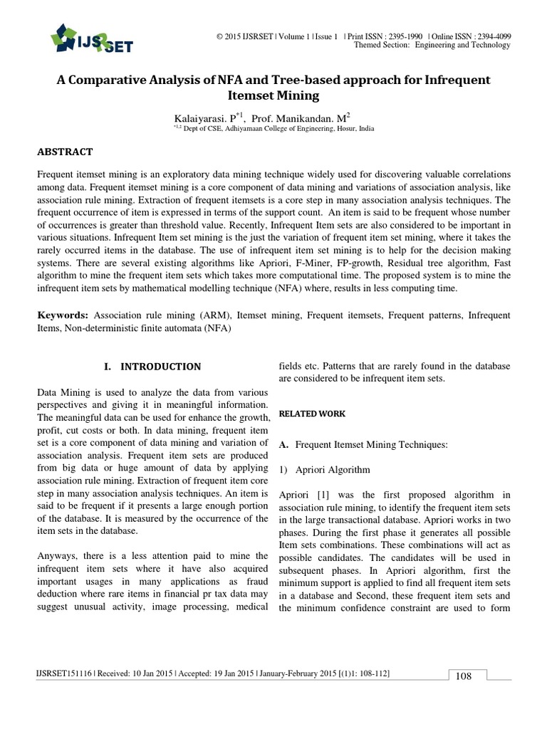 A Comparative Analysis of NFA and Tree-Based Approach For Infrequent ...