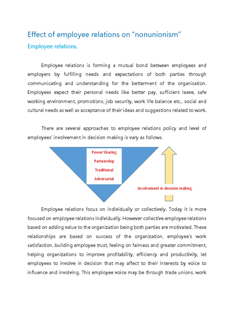 Importance of Employee Relations For An Organization | PDF | Trade ...