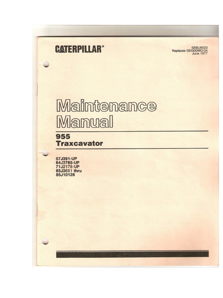 Manual Mantenimiento 955 PDF | PDF