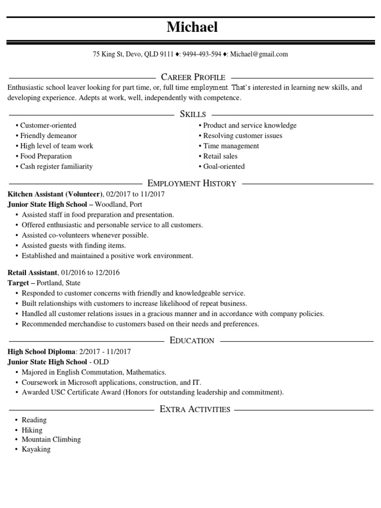Michael's Job Application Resume | PDF | Career & Growth | Art