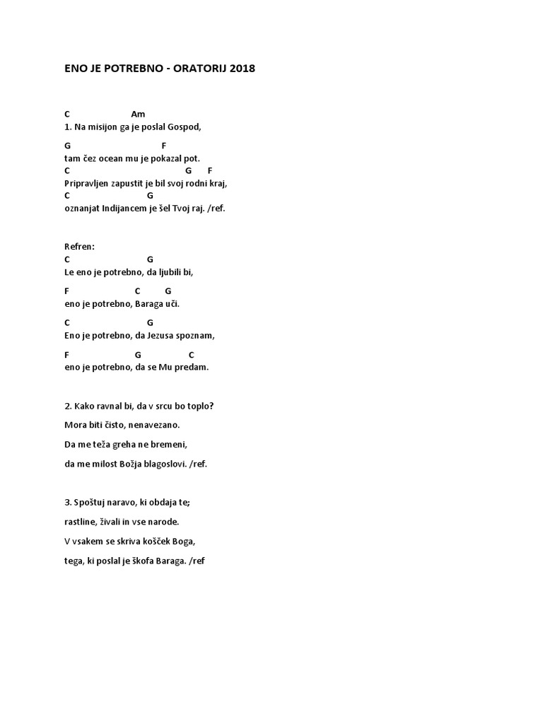 Eno Je Potrebno | PDF