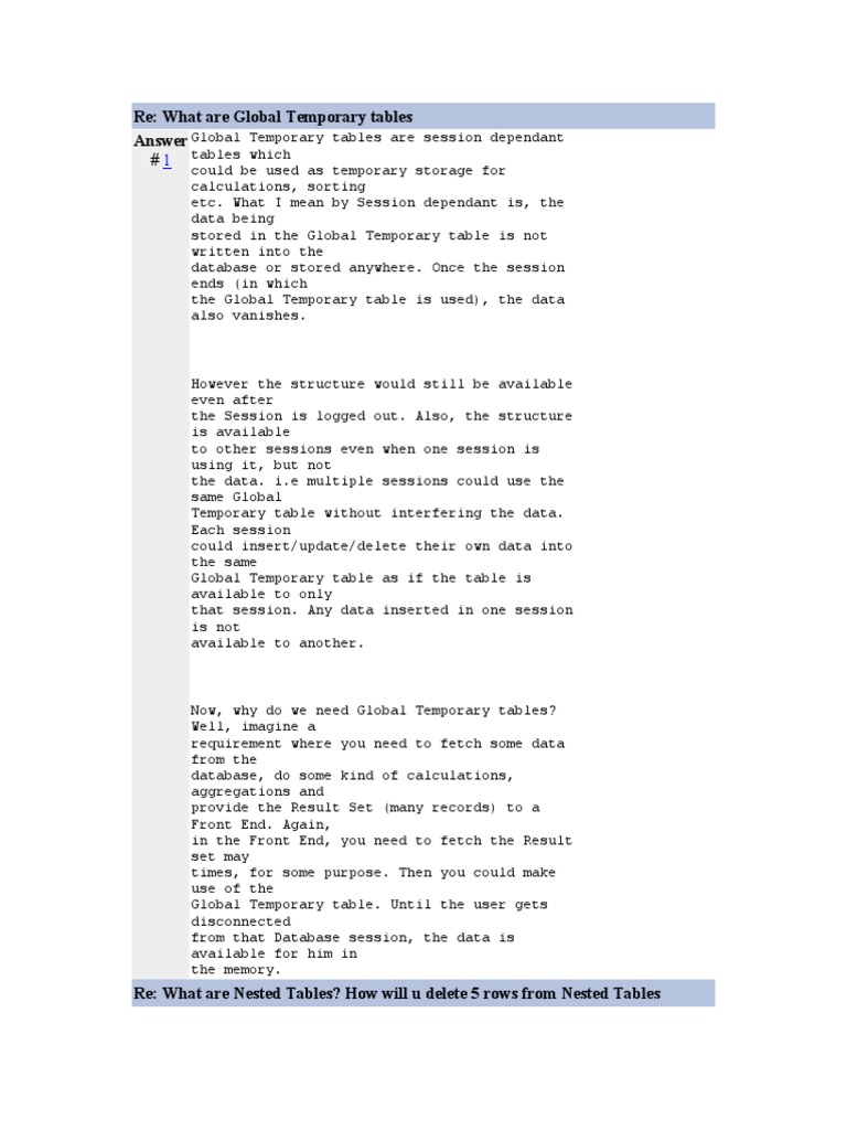 Understanding Global Temporary Tables and How They Provide Temporary ...