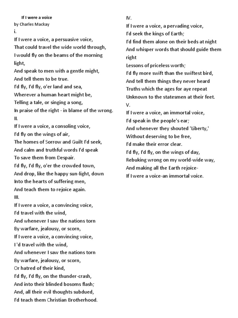 If I Were A Voice | PDF
