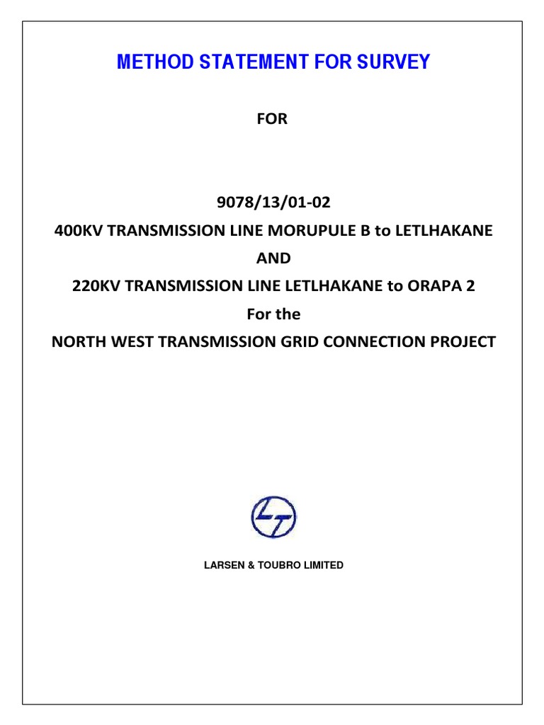 9078 - 13!01!02 - Survey Method Statement Lot 1 | PDF | Surveying ...