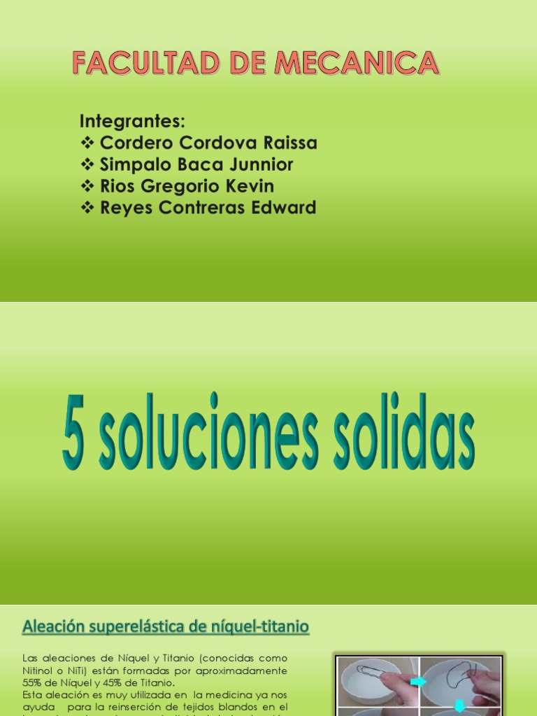 Ejemplos de Soluciones Liquidas, Solidas, Gaseosas | PDF | Aluminio ...
