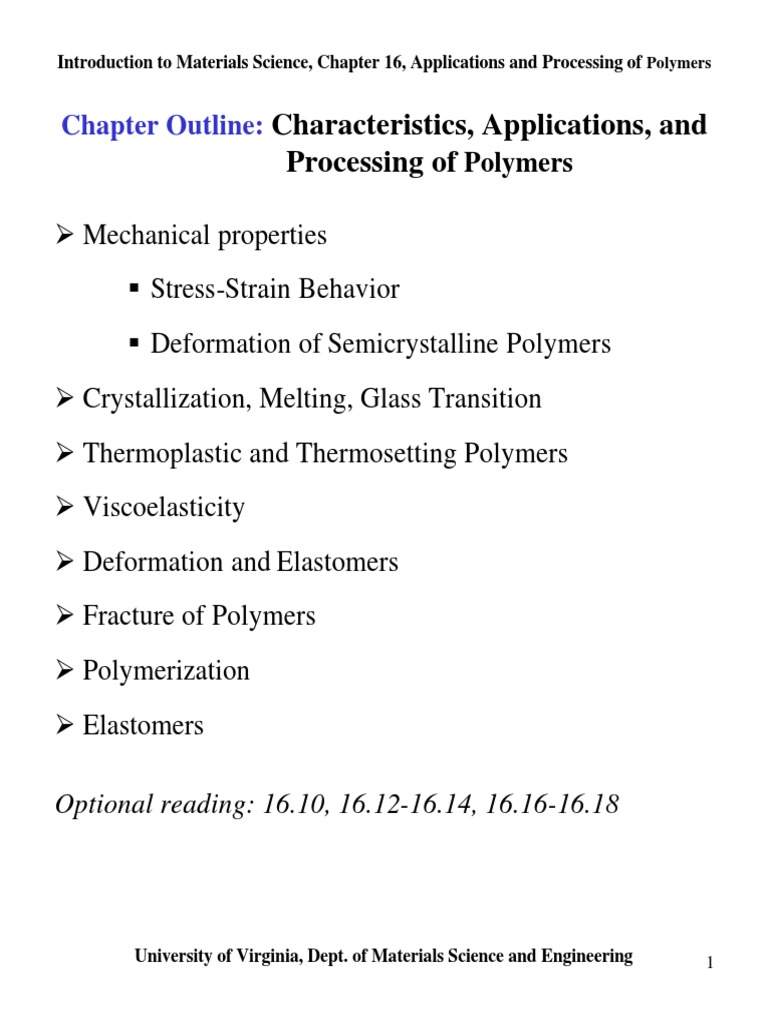 06.properties and Application of Polymer PDF | PDF | Viscoelasticity ...