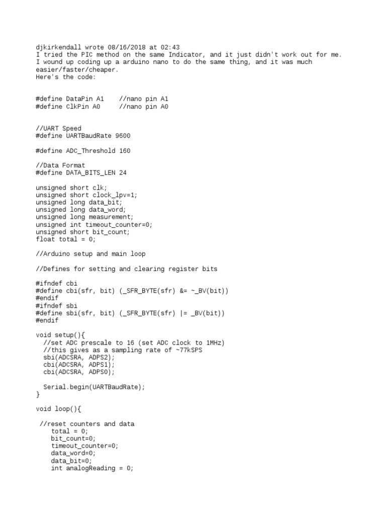 Arduino Digital Indicator Code | PDF | Electronic Engineering ...