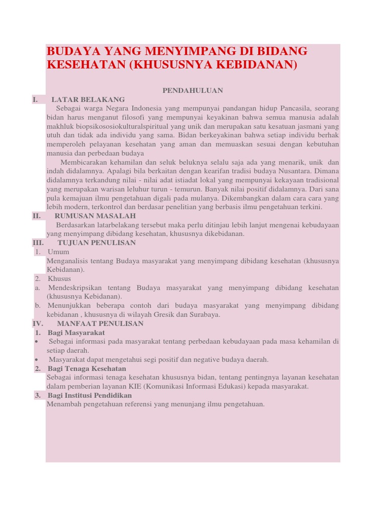 Budaya Yang Menyimpang Di Bidang Kesehatan | PDF
