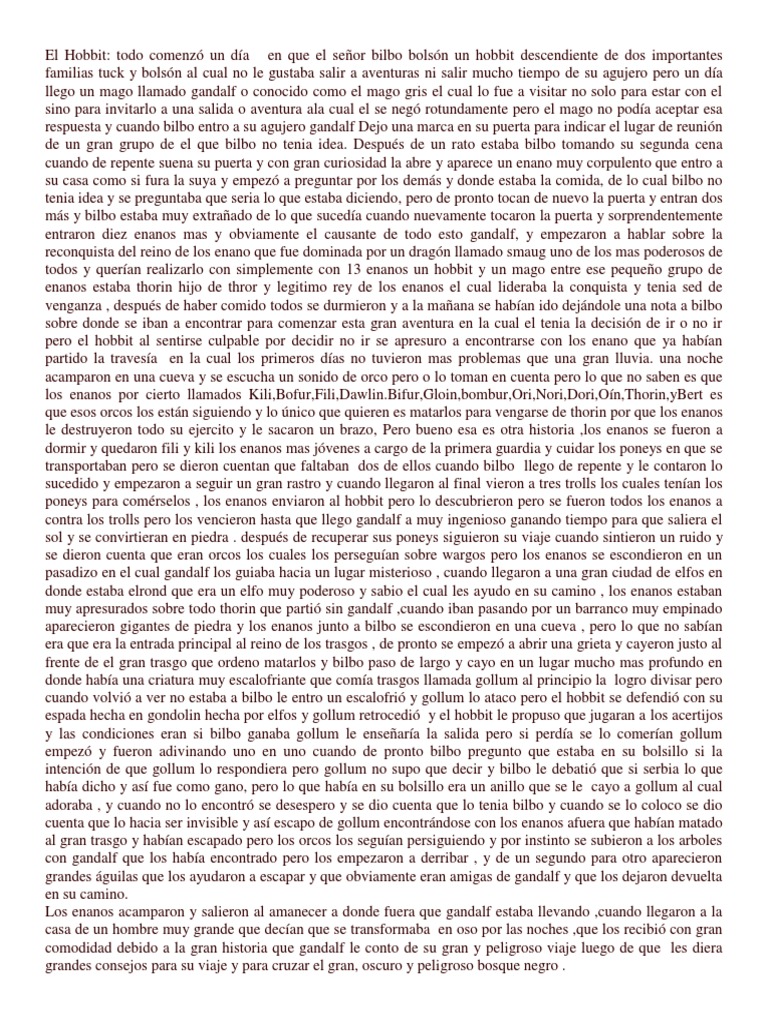 El Hobbit | PDF | Bilbo Baggins | El Hobbit