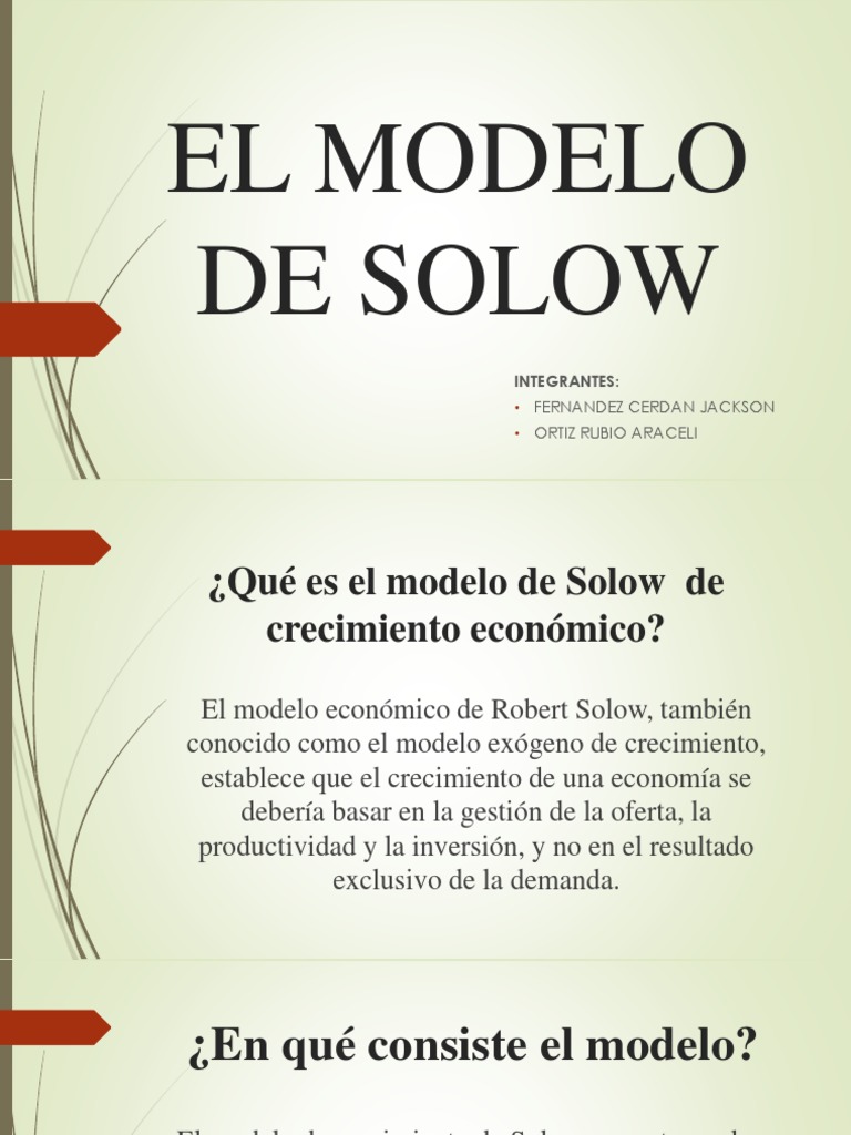 El Modelo de Solow | PDF | Crecimiento económico | Macroeconómica