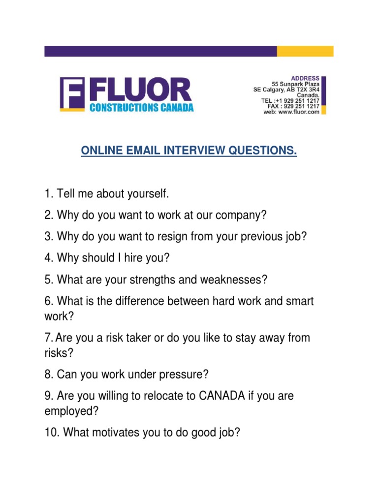 Fluor Online Interview Form | PDF