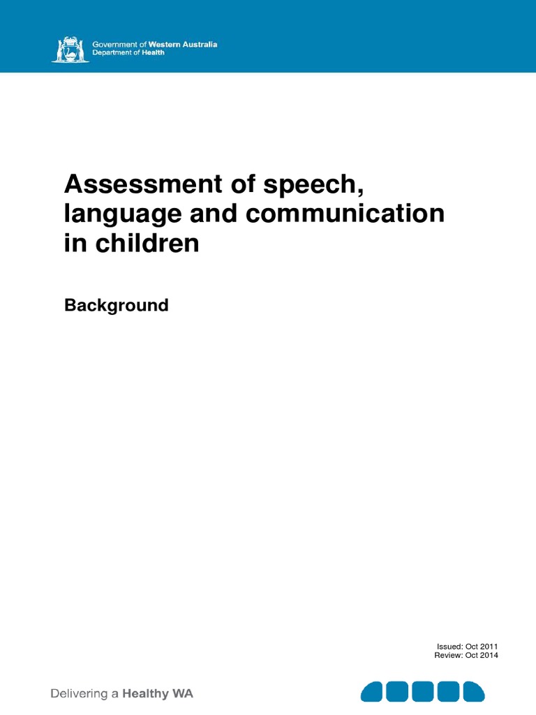 Assessment of Speech, Language and Communication in Children | PDF ...