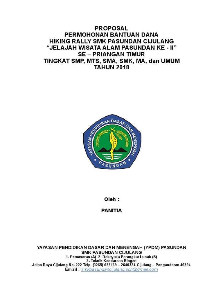 Proposal Hiking Rally SMK Pasundan | PDF