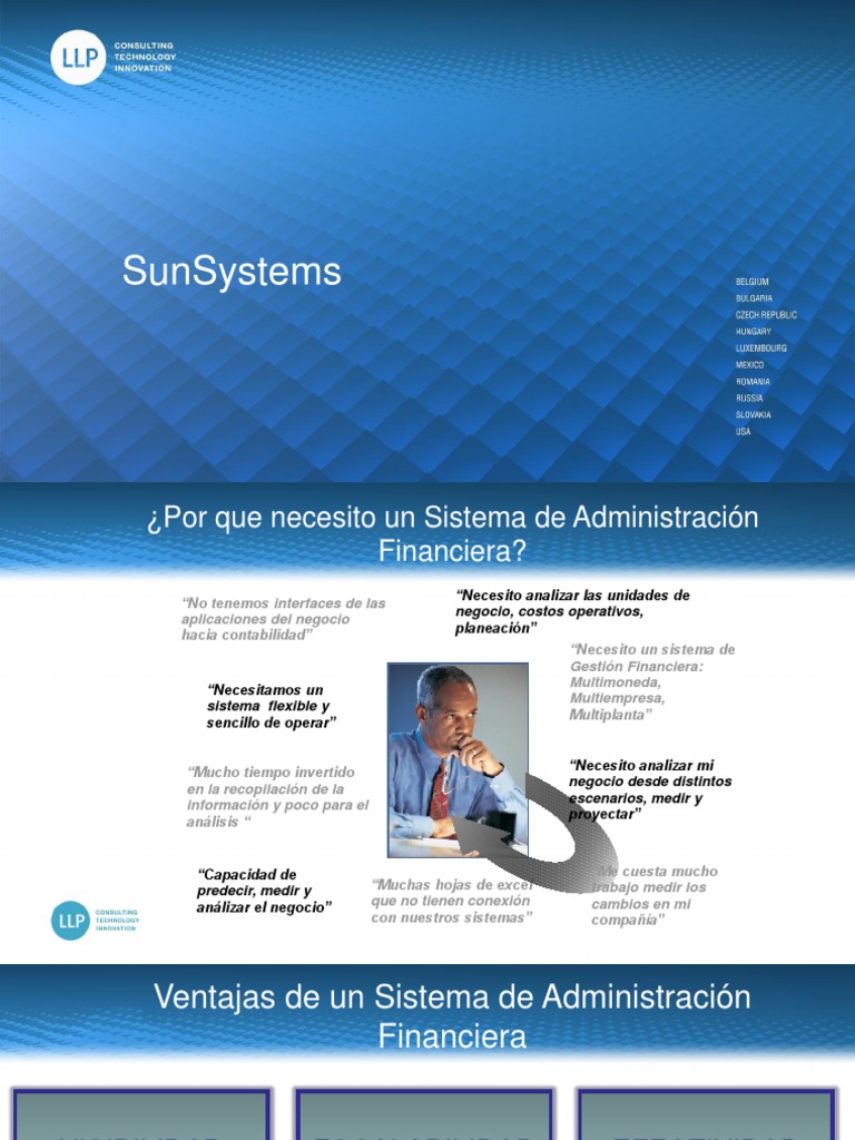 Infor FMS SunSystems - Presentación LLP | PDF | Contabilidad | Economias