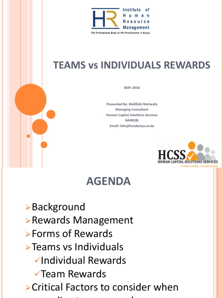 Team Vs Individual Rewards by Mr. Abdillahi Mutwafy | PDF | Employee ...