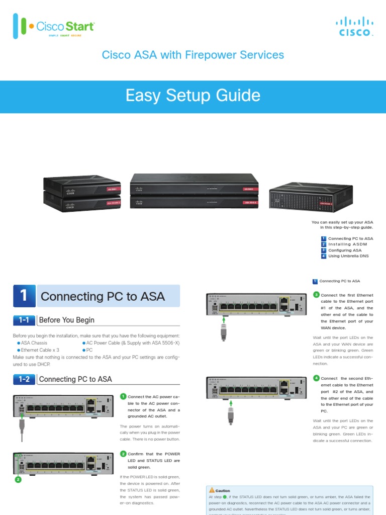Cisco ASA Easy Setup Guide Updated | PDF | Domain Name System | Ip Address