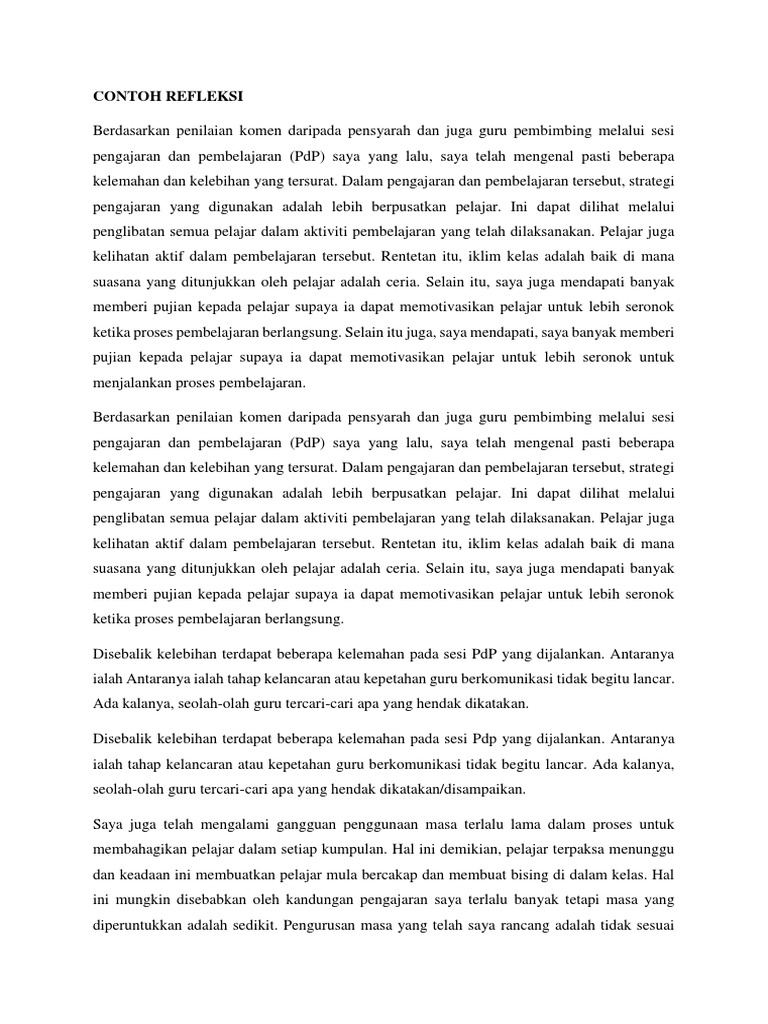 Contoh Refleksi | PDF