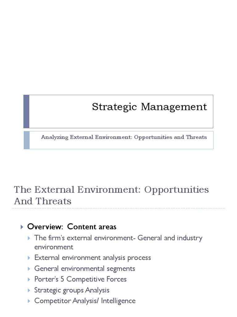 Strategy - External Environment | PDF | Competition | Strategic Management