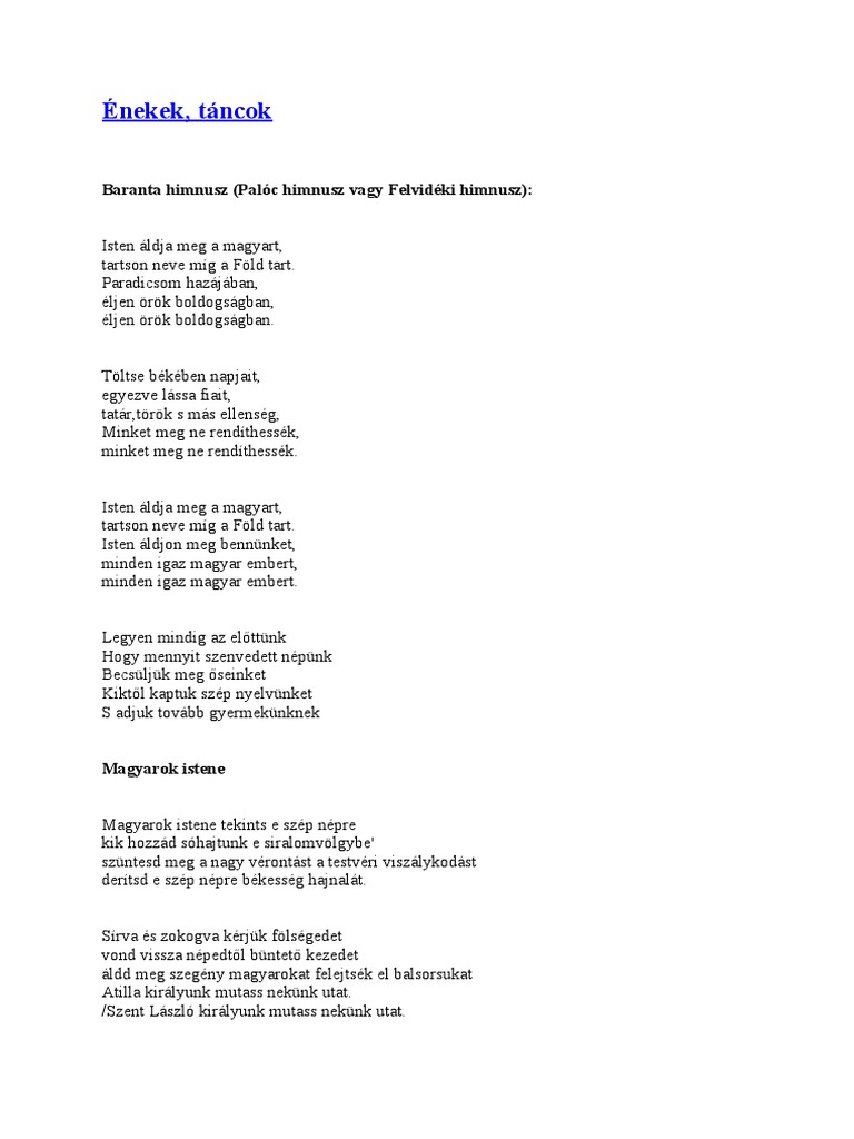 A Baranta Énekei | PDF