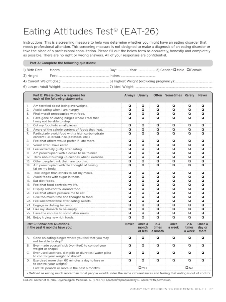 Eat 26 Rating Scale 7.2 | PDF | Eating | Psychological Concepts
