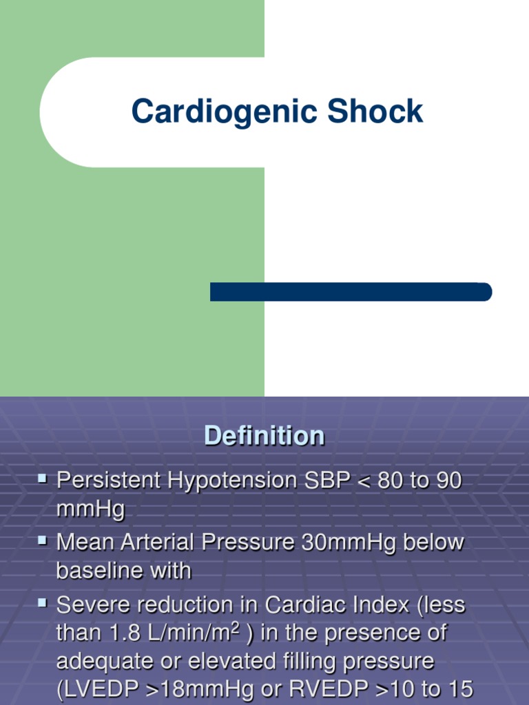 Cardiogenic Shock | PDF | Shock (Circulatory) | Blood Pressure