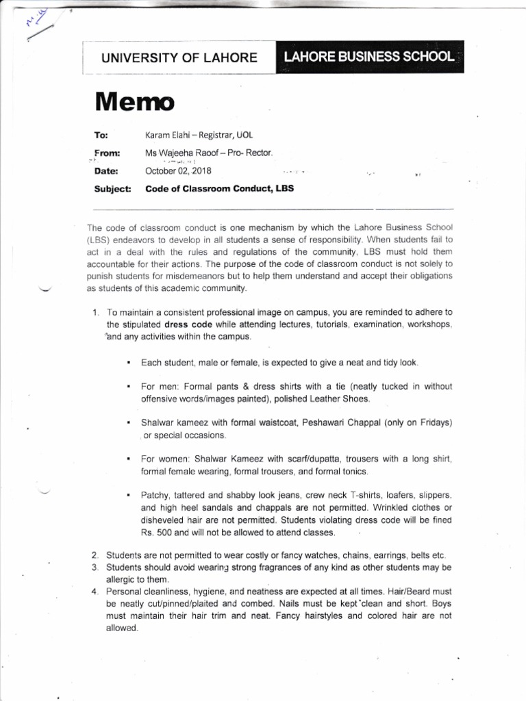 Classroom Code of Conduct Guidelines | PDF | Consumer Goods | Human ...