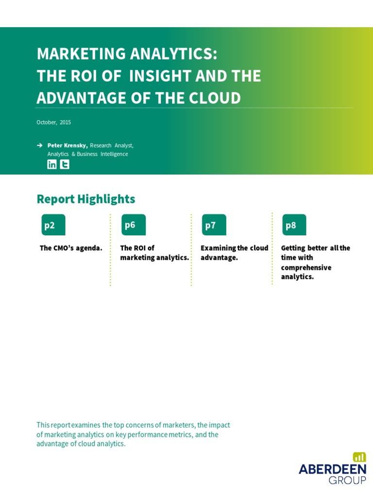 Aberdeen Marketing Analytics | PDF | Analytics | Cloud Computing