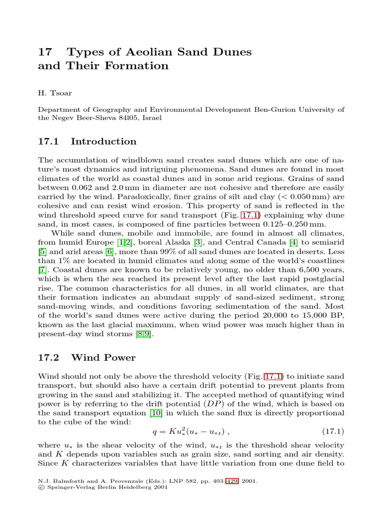 Types of Aeolian Sand Dunes and Their Formation | PDF | Dune | Erosion