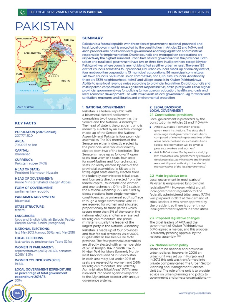 Pakistan: The Local Government System in Pakistan Country Profile 2017 ...